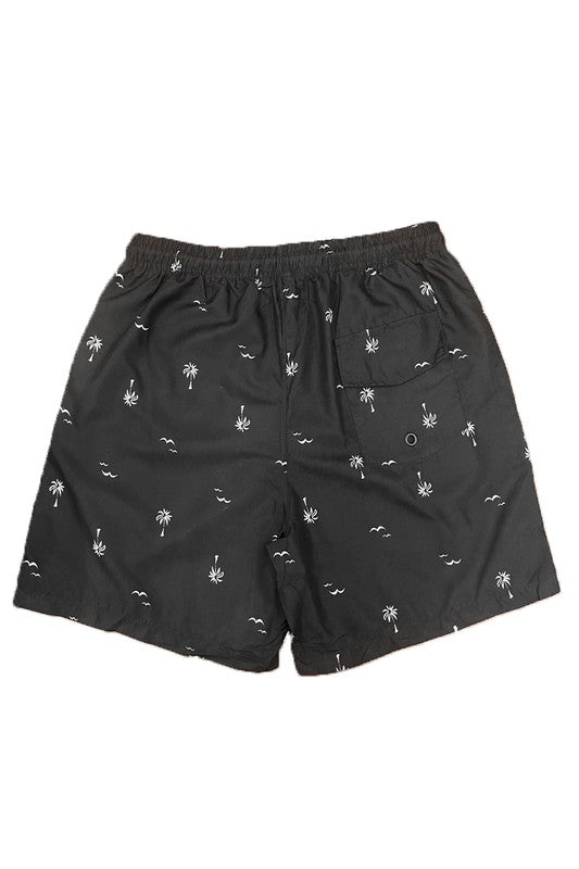 Palm Tree Print Swim Shorts – Volcano Designs